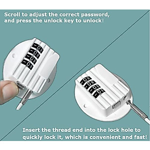 Refrigerator lock/refrigerator cabinet password lock/drawer safety lock, no key required, children's refrigerator cabinet door lock, two installation methods, more secure (White)