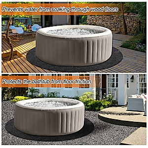 NOVWANG 72 Inch Hot Tub Mat, Large Washable Above Ground Protector Thickening Pad Water Absorb with Slip-Proof Backing, Inflatable Hot Tub Accessories for 71" Dia Below Outdoor Indoor Hot Tubs