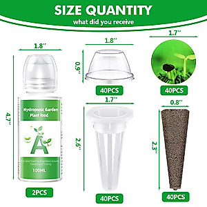 162 pcs Seed Pod Kit for Aerogarden, Grow Anything Kit for Hydroponics, Hydroponics Supplies with 40 Grow Sponges, 40 Grow Baskets, 40 Pod Labels, 40 Grow Domes, 1 A&B