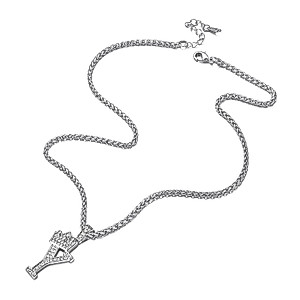 Richsteel Shiny Cubic Zirconia Letter K Necklace for Men Women Initial Pendant Jewelry
