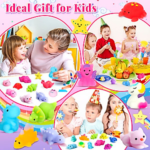 150 Pack Mochi Squishy Toys Kawaii Squishies Stress Relief Toys Pack for Kids Boys Girs Party Favors Bulk Easter Egg Fillers Easter Hunt Basket Pinata Stuffers