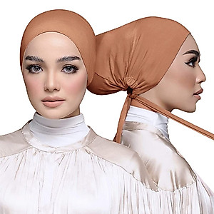 Chemo Headwear Hair Cover Inner Beanies Hat - 4 Packed Solid Bandana Skull Caps for Women Men (TC071-A1)