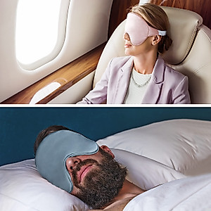 FRESHME 100% Blockout Sleep Mask - Black Super Soft Pure Mulberry Silk Large Eye Mask Blindfold for Men Women Kids Night Sleeping, with Luxury Slip Silk Bag and Ear Plugs…