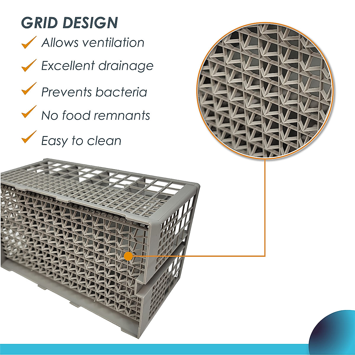 Dishwasher Cutlery Basket fits Most Brands (9.5 x 5.4 x 4.8 inches)- Utensil Organizer Caddy Fits Most Dishwashers (LP54)