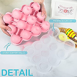6 Pack Baby Food Storage Container 12 Cup Silicone Baby Food Freezer Tray with Lid Reusable Stackable Silicone Baby Food Freezer Tray for Baby Food Vegetable Fruit Puree and Breast Milk