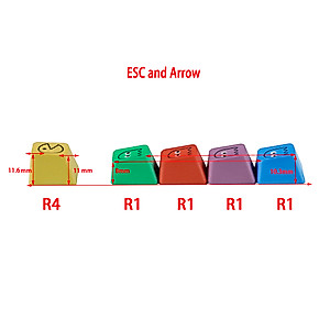 Mechkeeb OEM Profile Pac-Man Five Dye PAC PBT Key caps Custom Sublimation keycaps for MX Mechanical Gaming Keyboard (OEM Pac-Man 5 Keys)