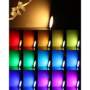 Noobibaba MR11 LED Bulb Color Changing GU4 LED Bulb MR 11 LED Landscape Light Bulbs 3W 12V Bi-Pin Base Warm White RGB Colors (2 Bulbs and a Remote)