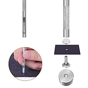 Selizo 480 Sets 4 Colors 3 Sizes Leather Rivets Double Cap Rivet Tubular Metal Studs with 3 Pieces Setting Tool Kit for Leather Craft Repairs Decoration