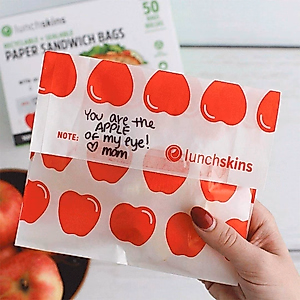 Lunchskins Paper Sandwich Bags - Sealable, Recyclable & Grease-Resistant - Disposable Snack Bags for Kids & Family - Self-Adhesive Closure for Freshness - Perfect for On-the-Go & Home Use
