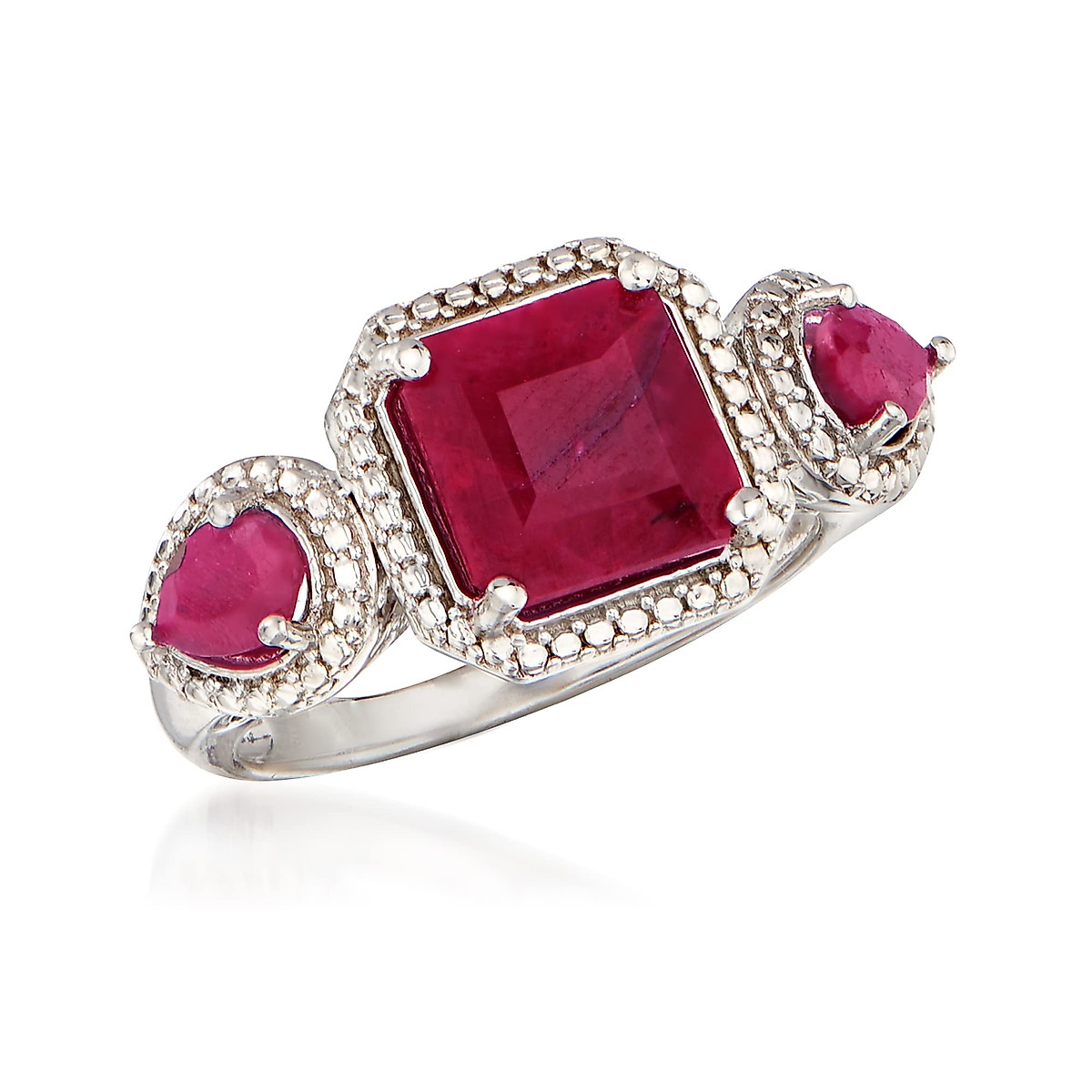 Ross-Simons 3.40 ct. t.w. Ruby Ring in Sterling Silver. Size 9