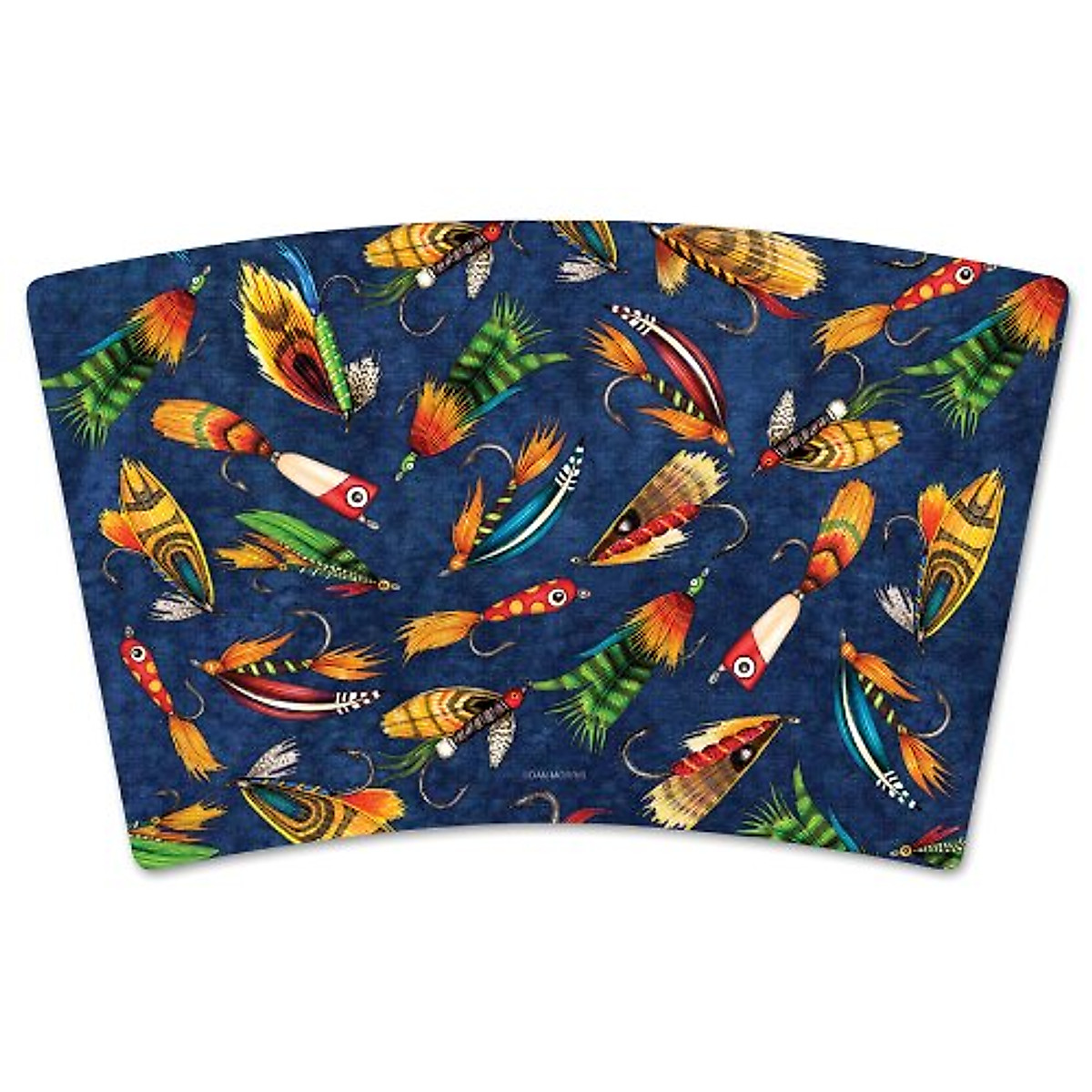 Mugzie Fly Fishing Lures Travel Mug with Insulated Wetsuit Cover, 16 oz, Black