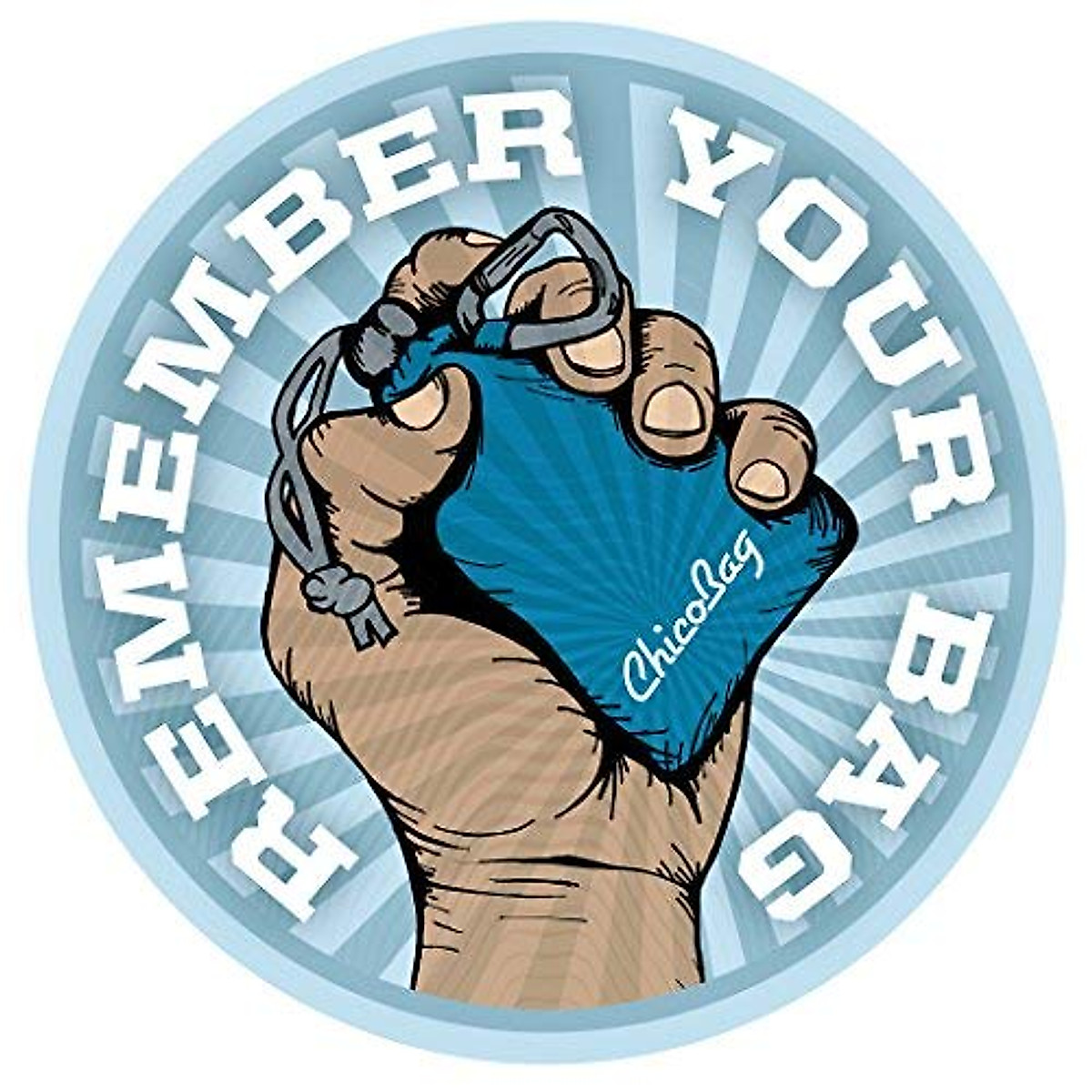 ChicoBag Vita Designer Reusable Tote Bag with Carabiner Clip | Compact Reusable Shopping Bags | Eco Friendly | Calm