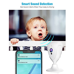 Ebitcam Pet Camera,1080P Mini Baby Monitor with Camera and Audio,Night Vision, 2-Way Audio,Motion Alarm for Home Security Camera,Watch Live Streaming Video Anywhere,Cloud Storage,Work with 2.4G WiFi