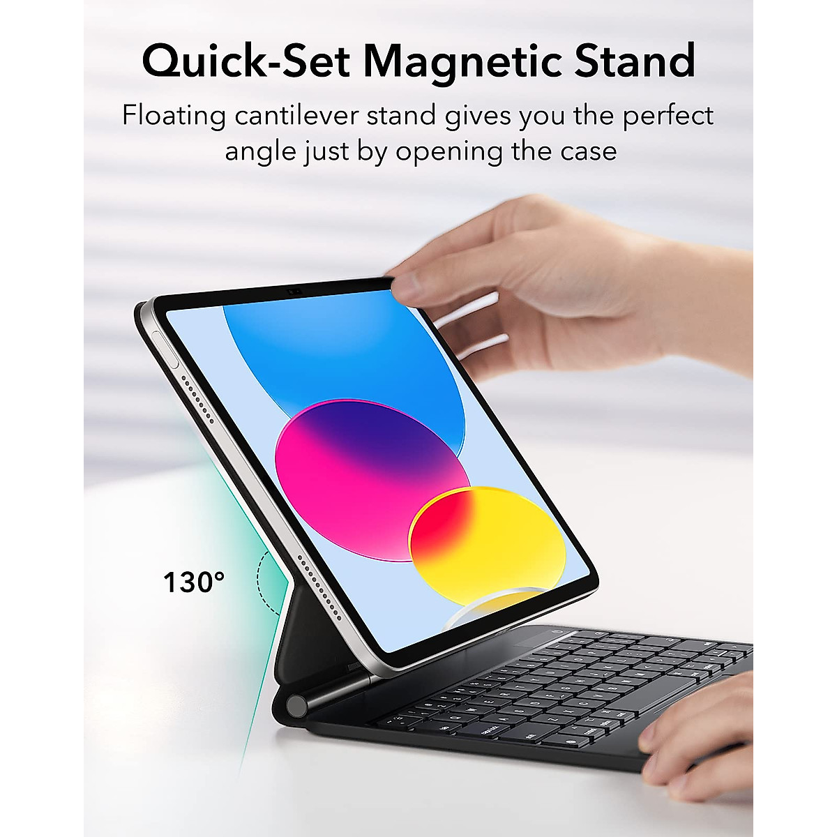 ESR iPad Keyboard 10th Generation, Magic case for Generation (2022), Case with Floating Cantilever Stand, Springy Backlit Keys, Multi-Touch Trackpad, Charcoal Grey