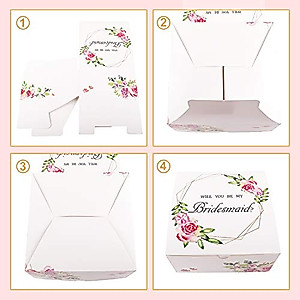 Moretoes 10pcs Bridesmaid Proposal Boxes with Ribbon, 2 Maid of Honor Boxes and 8 Will You Be My Bridesmaid Boxes for Bridesmaid Gifts