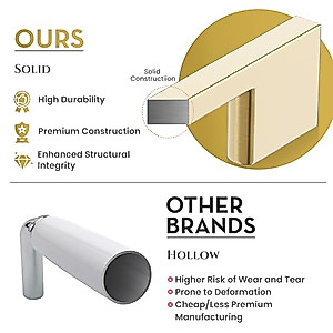 Southern Hills 5 Pack Gold Cabinet Pulls -128mm - Brushed Gold Drawer Pulls, Gold Handles for Drawers, Brushed Brass Drawer Pulls, Gold Cabinet Handles, Brass Cabinet Pull Gold Kitchen Hardware