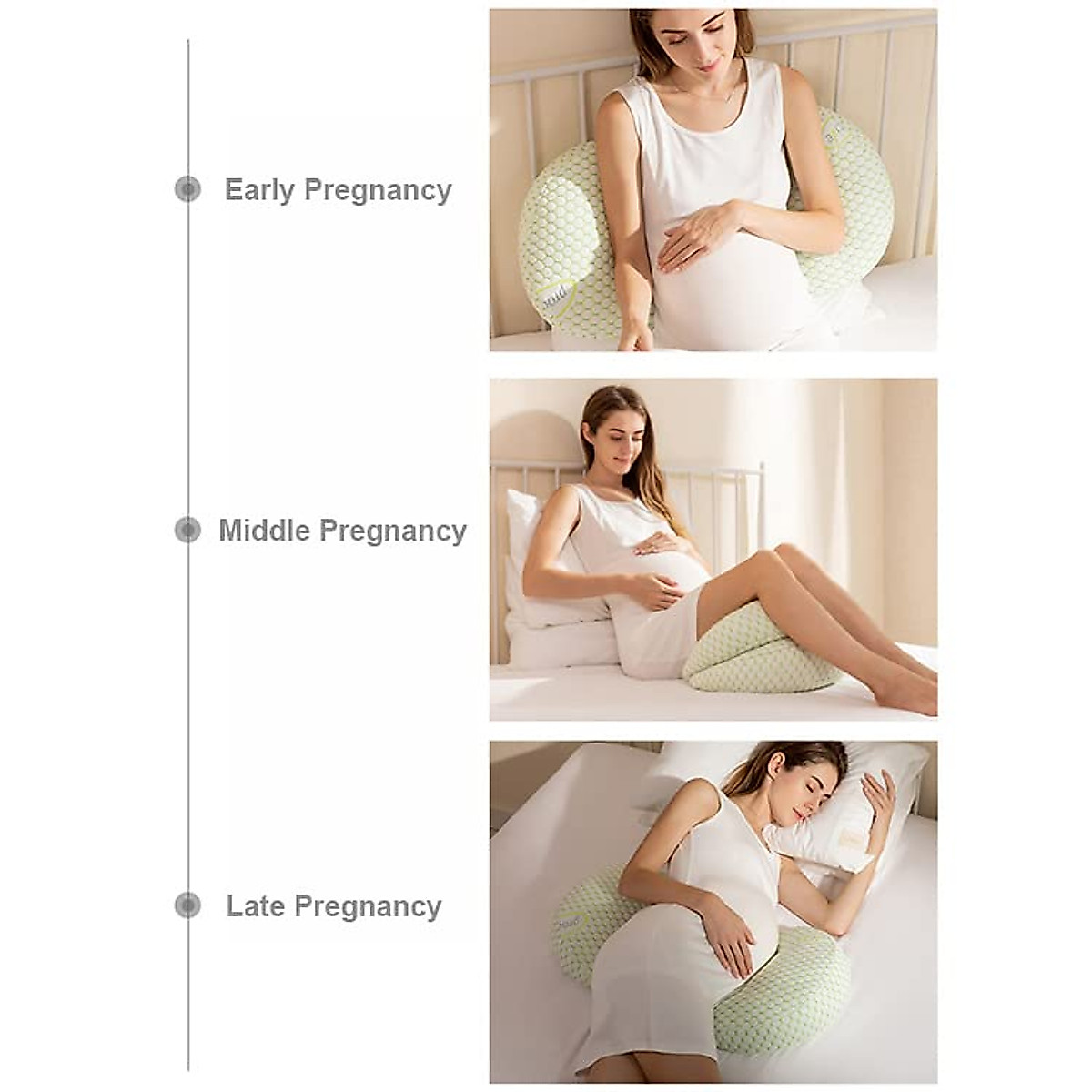 Oternal Pregnancy Pillow for Pregnant Women, Soft Pregnancy Body Pillow,Support for Back, Hips, Legs, Maternity Pillow with Detachable and Adjustable Pillow Cover