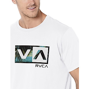 RVCA Men's Graphic Short Sleeve Crew Neck Tee Shirt, Balance Box/White, Large