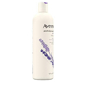 Aveeno Positively Nourishing Calming Body Wash with Lavender, Chamomile & Ylang-Ylang, Lightly Scented Daily Moisturizing Body Cleanser to Soothe & Relax, 16 fl. oz