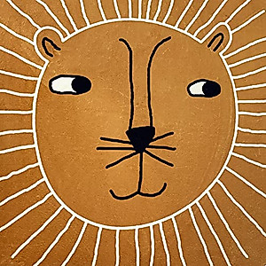USTIDE Large Lion Play Mat 5.2ft, Super Soft Animal Kids Carpet Round Boys Girls Bedroom Rug Nursery Rug Kids Rug