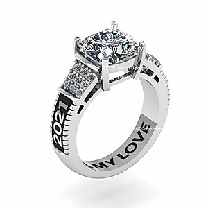 A2Z CUSTOM JEWELRY Fully Personalized Fashion Class Ring For High School College University Graduation Ceremony Sterling Silver Ring