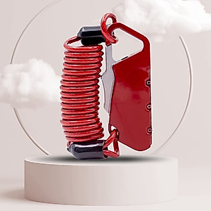 Hometu Durable Combination Helmet Lock with Extensible Cable - 3-Digit Mini Code Cable Lock for Bicycle Motorcycle Outdoor Red 1Pc/Set