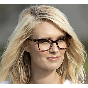 Peepers by PeeperSpecs Women's Grandview Soft Square Blue Light Blocking Reading Glasses, Tortoise, 50 + 1.5