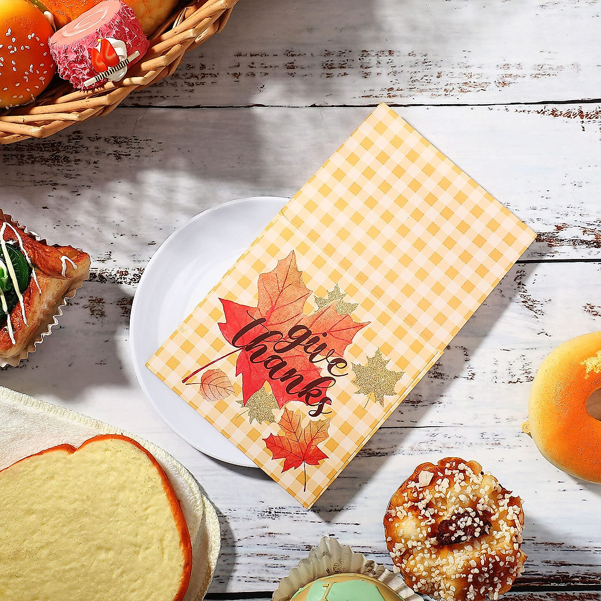 36 Pieces Thanksgiving Utensil Cutlery Holders Cutlery Wraps Bag with Maple Leaf and Turkey Give Thanks Cutlery Pouch Holder Silverware Pouch Bags for Fall Harvest Party Supplies Thanksgiving Decor