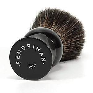 Fendrihan Pure Black Badger Shaving Brush with Black Handle