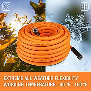 Tahoe Trails Hybrid Flex Garden Water Hose 5/8" x 50 ft, with Swivel Grips and Solid Brass Fittings, Extreme All Weather Flexibility
