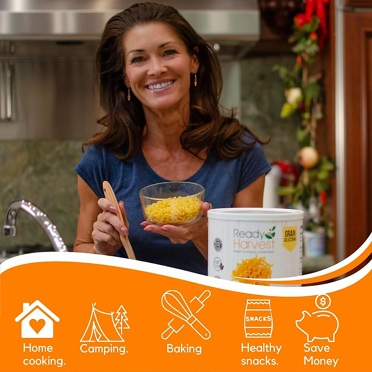 Ready Harvest Quick-Cook Pasta Elbows Small Pasta Instant Pasta Precooked Pasta | Bug Out Bag Food | Survival Food Emergency Food Supply #10 Can 25-Year Shelf Life 2 lbs 6 Cans