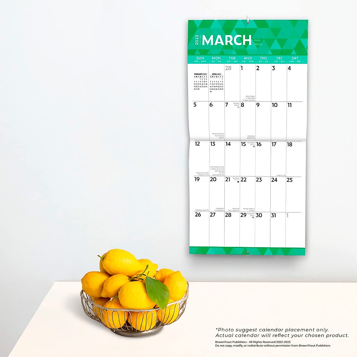 Large Print | 2023 12 x 24 Inch Monthly Square Wall Calendar | BrownTrout | Easy to See Large Font
