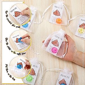 Huwena 60 Sets Inspirational Poop Bulk Emotional Favors Resin Cute Realistic Poop with Funny Card Organza Bag Positive Gift for Christmas Coworker Staff Students Teacher
