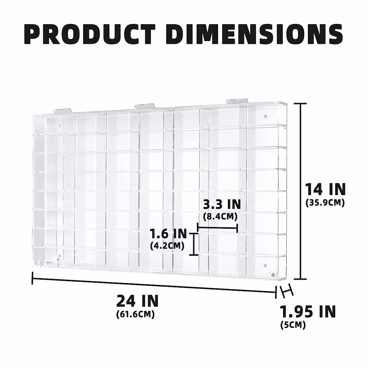 Hot 56 Compartment 1/64 Scale Toy Cars Wheels Matchbox Display Case Stand Wall Diecast Model Car Cabinet w/Door -AHW64-56