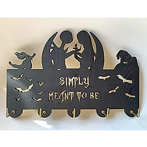 YSdesign The Nightmare Before Christmas Hooks-Jack Skellington Decor Wall Hooks,Wall Décor,Coat Hooks,Key Holder for Wall、Entryway and Kitchen-11.8×7.8Inch、 Black 、Eco-Wood