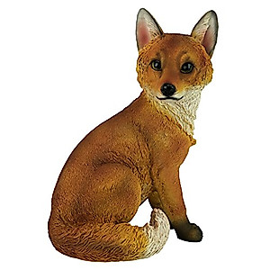 Design Toscano QL56241 Woodie The Woodland Fox Garden Animal Statue, 14 Inch