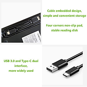 External 3D Blu Ray DVD Drive, USB 3.0 and Type-C Blu Ray CD DVD Drive Player Ultra Slim Slot-in CD DVD Burner with Smart Touch Compatible with Windows XP/7/8/10, Mac OS for MacBook, Laptop, PC
