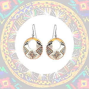 FRONT LINE JEWELRY SW Native American Earrings Copper Hoop Earrings in a Sunburst Design Perfect for Women Who Appreciate Native American Jewelry.