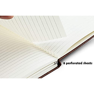 VALERY Vegan Leather Bound Journal – Slim A5 Lined Journals for Women and Men – Refillable Brown Writing Journal Notebook for Writers - Personalized Writing Gift Journal for Teachers Vegetarians