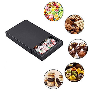 BENECREAT 10 Pack Kraft Paper Drawer Box 20x15x3cm Black Soap Jewelry Candy Snacks Boxes Small Gift Boxes for Wedding Party Favors and Festival Gift Packaging