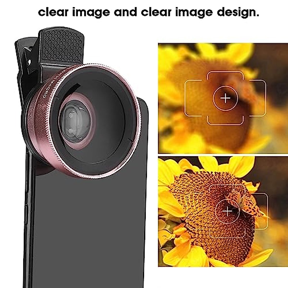 Mobile Phone Wide Angle Lens, Mobile Phone Macro Lens Easy to Adjust Single Lens Convex Structure Micro Lens Shooting for Tablets