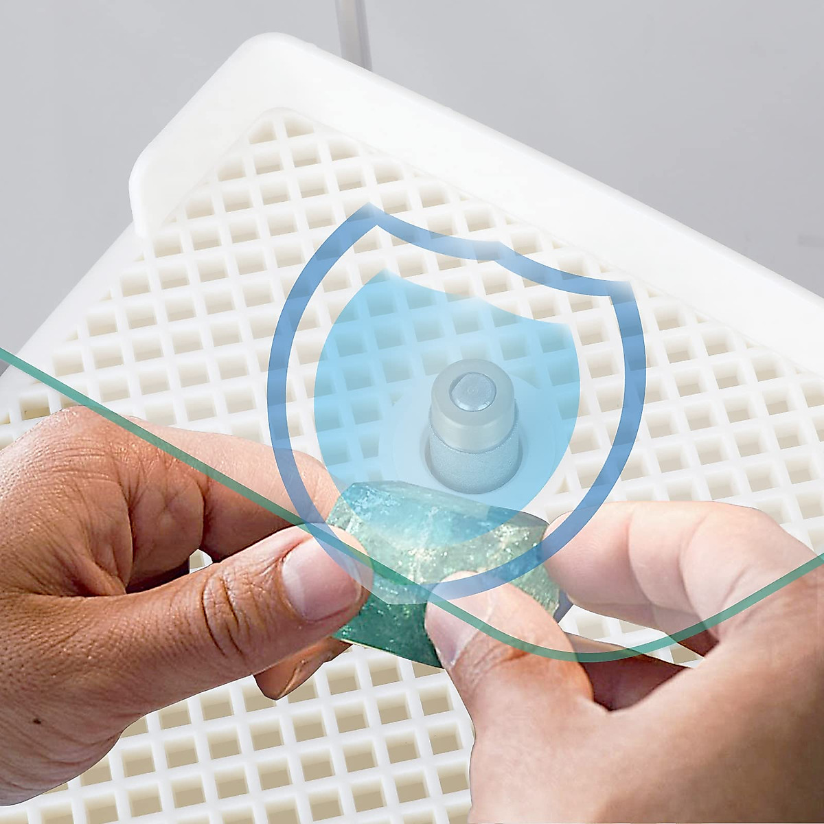 Lifancy Stained Glass Grinder, Portable Glass Grinder with 5/8" + 1" Replaceable Diamond Grinder Bit + Acrylic Bezel (110 V, 65 W,Red)