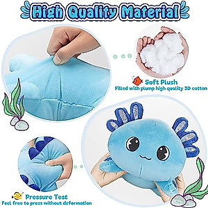 Officygnet Axolotl Plush, 13" Soft Stuffed Animal Plush Toy, Cute Axolotl Plush Pillow, Kawaii Plushies Dolls for Kids, Blue Axolotl Gift for Girls Boys