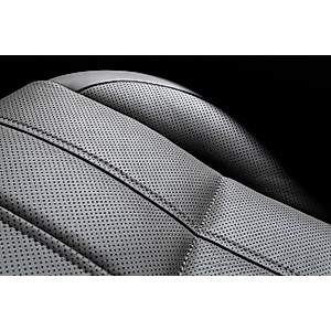 Black Soft Semi Perforated Leather Fabric 0.6mm Faux Marine Vinyl Leather Sheet Breathable & Wear Resisting for Vehicle Interior,Furniture Seats,Hand Made (5yard)
