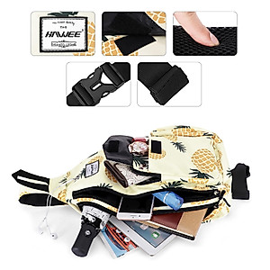 HAWEE Rope Sling Bag for Women Men Casual Cross Body Daypack Backpack Purse Adjustable Strap Bottle Pocket for Travel/Sport, Pineapple