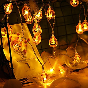 CCOOfhhc Halloween String Lights, 20/40 LED Pumpkin Halloween Lights Indoor Outdoor Party and Christmas Decoration Warm White