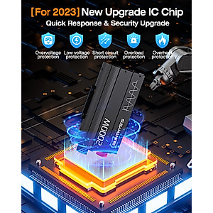 Newest Version Sunthysis 2000W Pure Sine Wave Inverter 12V DC to 120V AC Converter for Home, RV, Camping, Off-Grid Solar Power Inverter 12V to 110V with USB Port, 3 AC Outlets, Remote Controller