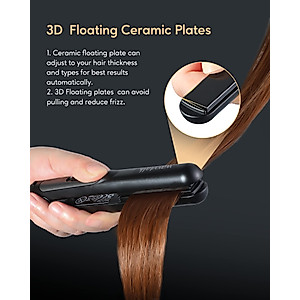 Wavytalk Mini Flat Iron 0.7 Inch Ceramic Mini Hair Straightener, Small Flat Irons for Short Hair, Curls Bangs, Dual Voltage for Travel