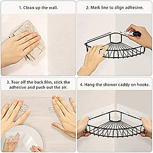Orimade 2 Pack Corner Shower Caddy Stainless Steel with Hooks bundle with Corner Shower Caddy with Soap Holder 3 Pack Black