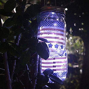 YJFWAL Solar Mason lid Light,8 Pack 30Led Mason jar Fairy Lights,Including 8 Hangers and 2 PCS Fairy Decor PVC (Jars Not Included), Best for Courtyard Garden, Interior Decora (Cool White)